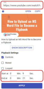 How to specify start and end time of video in flipbook - Visual Paradigm Blog