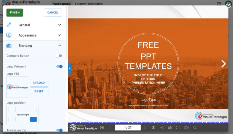 How to Remove Visual Paradigm Logo in PowerPoint Slideshow Control Bar ...