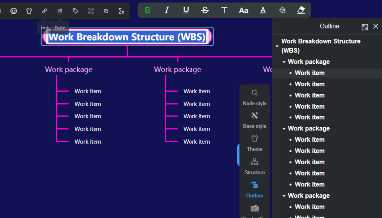 How to Create Work Breakdown Structure Diagram using Visual Paradigm Smart Board - Visual ...